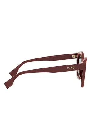 Fendi 52mm Square Sunglasses - Shiny Red / Gradient Brown