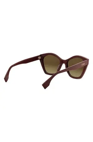 Fendi 52mm Square Sunglasses - Shiny Red / Gradient Brown