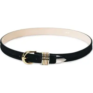 DEHANCHE Hollyhock Calf Hair Belt Black