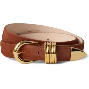 DEHANCHE Hollyhock Calf Hair Belt Camel Cavallino/gold