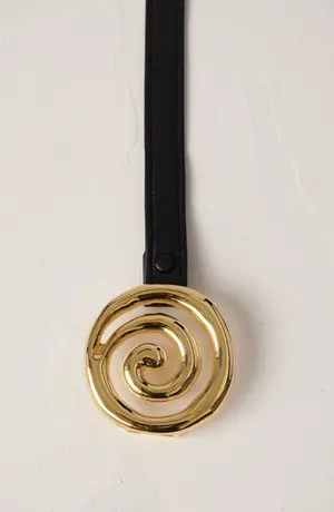 DEHANCHE Koru Leather Belt - Black/gold