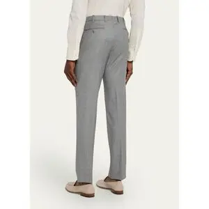 Brioni Wool Sharkskin Straight Leg Trousers