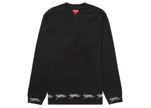 Supreme Signature Long Sleeve Top - Black