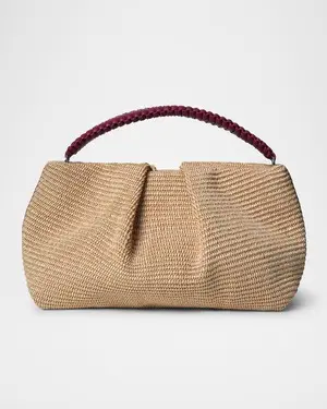 Callista Callista Maxi Pleated Woven Clutch - Pink