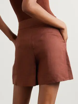 ERES L'intemporel Correct Linen Shorts - Brown
