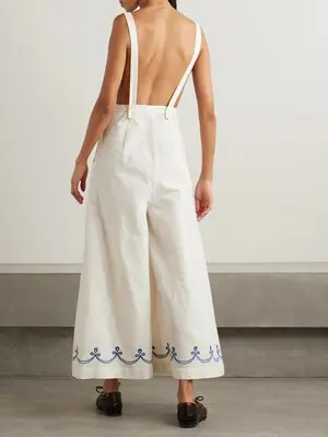 BODE Embroidered Cotton And Linen-blend Jumpsuit