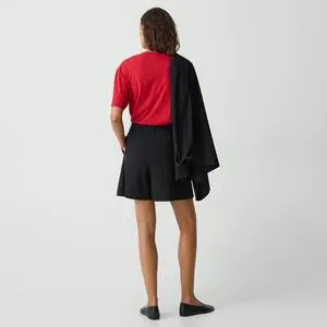 Theory Pleated Short In Good Linen - Black
