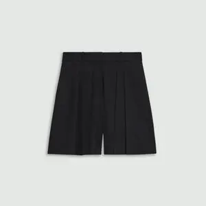 Theory Pleated Short In Good Linen - Black