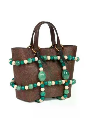 Etro Marble-embellished Cage Bag - Green
