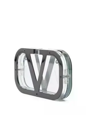 Valentino Garavani Logo Plaque Clutch - Black