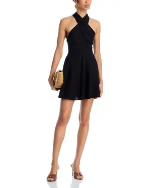 Steve Madden Halter Neck Mini Dress - Black