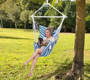 BACKYARD EXPRESSIONS Striped Hammock Chair