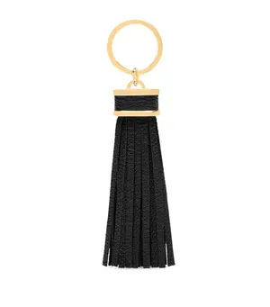 TOM FORD Leather T Tassel Keyring - Black