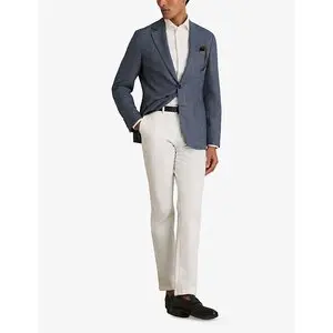 REISS Stack Single-breasted Wool-blend Blazer - Blue