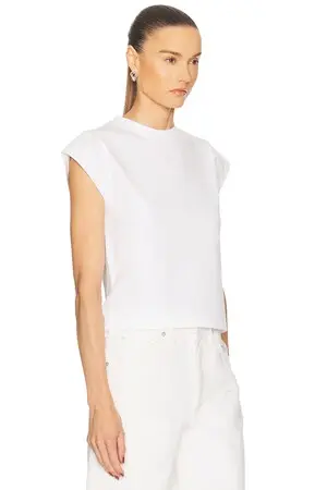 AGOLDE Bryce Cap Sleeve Tee - White