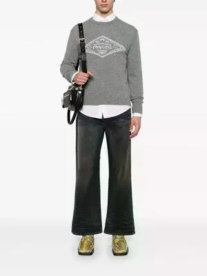 MARINE SERRE Logo-intarsia Knit Sweater