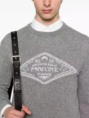 MARINE SERRE Logo-intarsia Knit Sweater