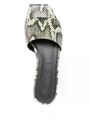 AeydĒ Anna Snake-print Leather Flats - Neutrals
