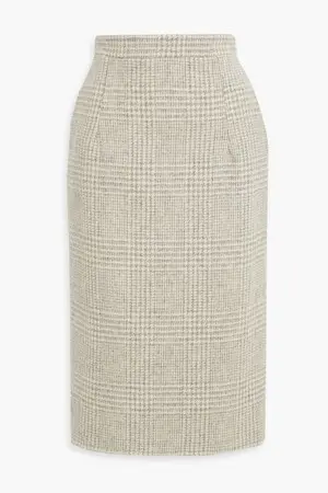 Thom Browne Checked Wool-tweed Midi Skirt