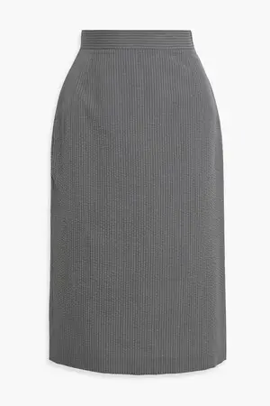 Thom Browne Wool-seersucker Midi Skirt