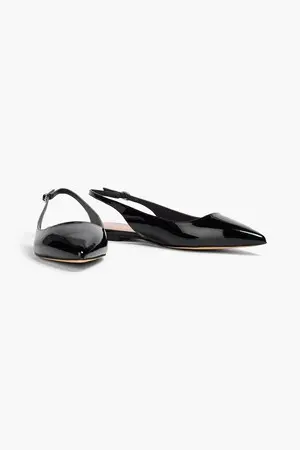 STUART WEITZMAN Mara Patent-leather Slingback Flats