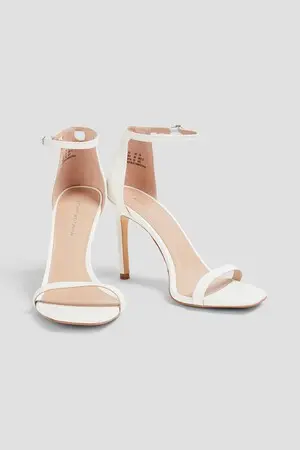 STUART WEITZMAN Amelina 95 Leather Sandals - White