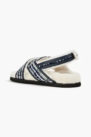 Thom Browne Shearling-lined Bouclé Slingback Sandals