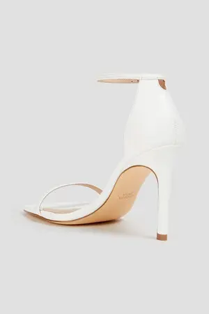 STUART WEITZMAN Amelina 95 Leather Sandals - White