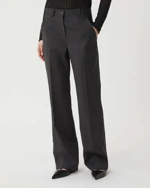 Veronica De Piante Avery Striped Trousers - Grey