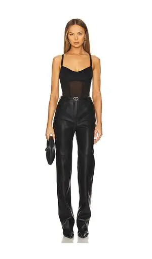OW Serenity Top With Sheer Panel And Boned Bodice