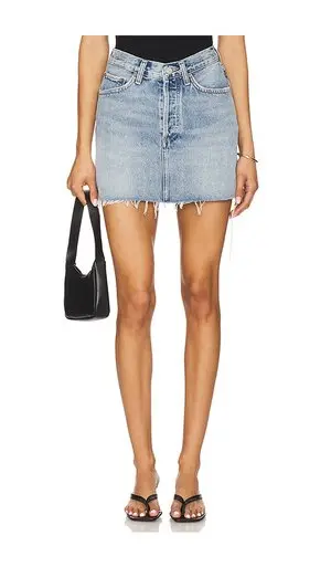 AGOLDE V-waist Mini Skirt - Blue