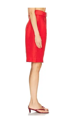 Matthew Bruch Pleated Bermuda Short - Red