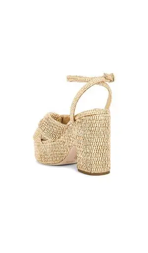 LOEFFLER RANDALL Woven Raffia Platform Sandal