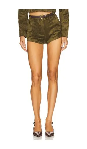 Amanda Uprichard X Revolve Kelso Suede Short - Olive