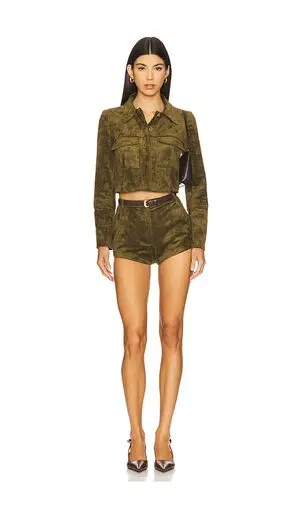 Amanda Uprichard X Revolve Lucas Suede Jacket - Olive