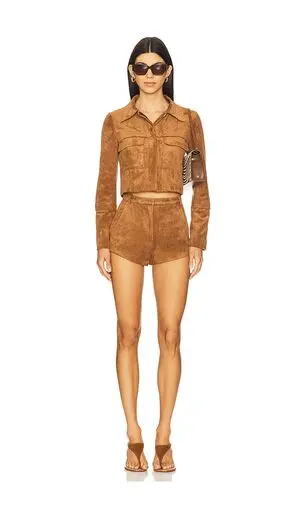 Amanda Uprichard X Revolve Lucas Suede Jacket - Tan