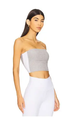 Beyond Yoga Space Dye Strapless Stripe Top - Grey