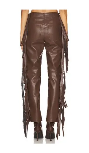 CAMILA COELHO Iza Faux Leather Pant With Fringe Detailing