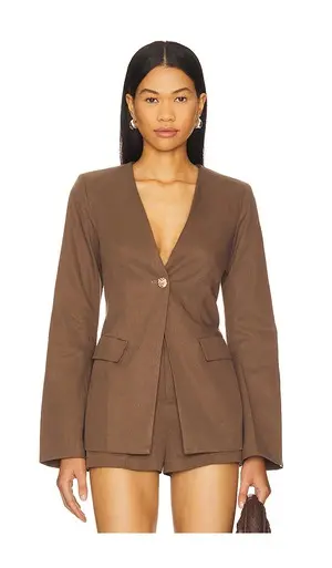 SNDYS. Emilie Fitted Blazer - Brown