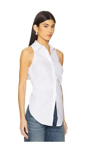 SIMONMILLER Loch Sleeveless Poplin Button-up Shirt - Macadamia