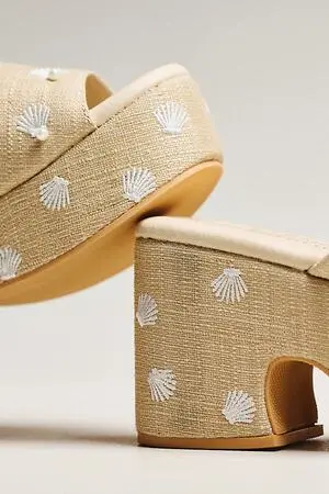 Matisse Embroidered Platform Heeled Sandals - Neutral Pattern