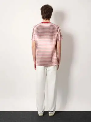 GOLDEN GOOSE Striped Cotton Tshirt With Logo