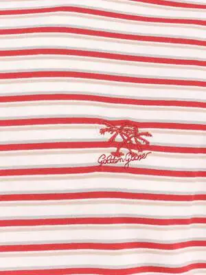 GOLDEN GOOSE Striped Cotton Tshirt With Logo