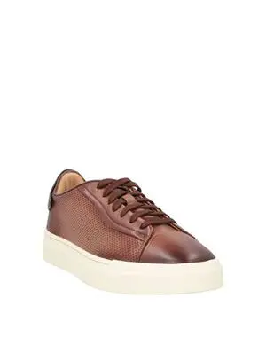 Santoni Azure Leather Sneakers - Brown