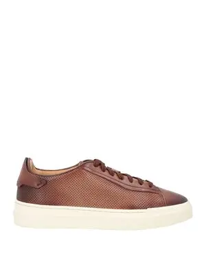 Santoni Azure Leather Sneakers - Brown