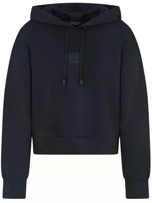 Armani Exchange Logo Appliqué Hoodie - Black