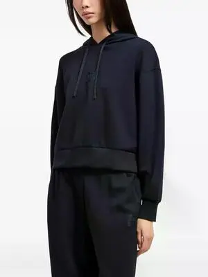 Armani Exchange Logo Appliqué Hoodie - Black