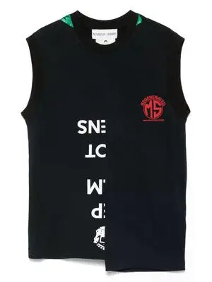 MARINE SERRE Upcycled Graphic-t-shirts Tank Top - Black