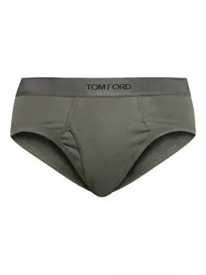 TOM FORD Logo-print Briefs - Green