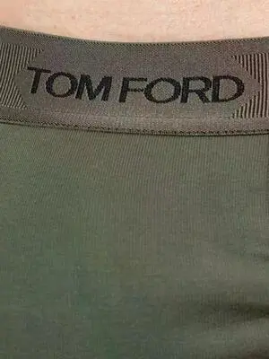 TOM FORD Logo-print Briefs - Green